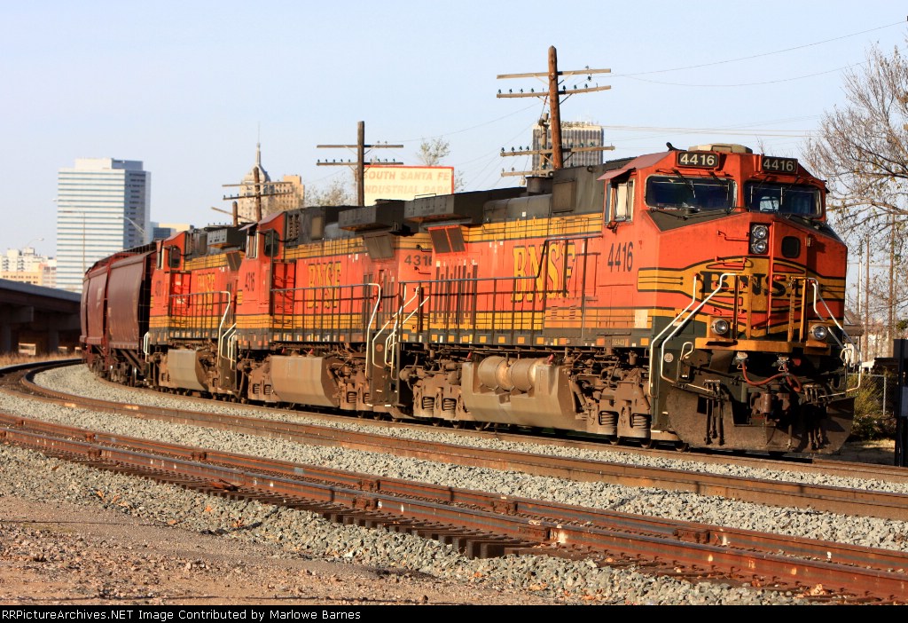 BNSF 4416 has just arrived from Arkansas City, KS